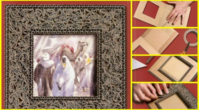 How to Make Photo Frame with Corrugated Cardboard – Art & Craft Ideas