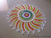 Beautiful flower shaped rangoli design – Art & Craft Ideas