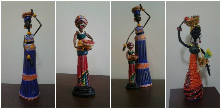 How to Make African Doll from Newspaper Tubes – Art & Craft Ideas